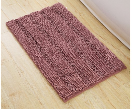 Soft grey furry bathroom mat